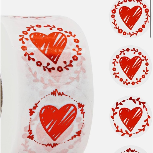 Office | 5 Stickers Red Hearts With Clear Background Stickers 1 Inch ...